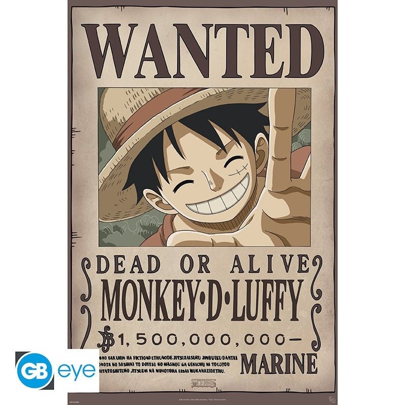 ONE PIECE - Poster Maxi 91.5x61 - Wanted Luffy New | Bath TCG
